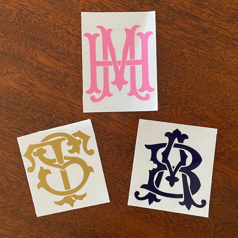 Monogram Sticker - Etsy
