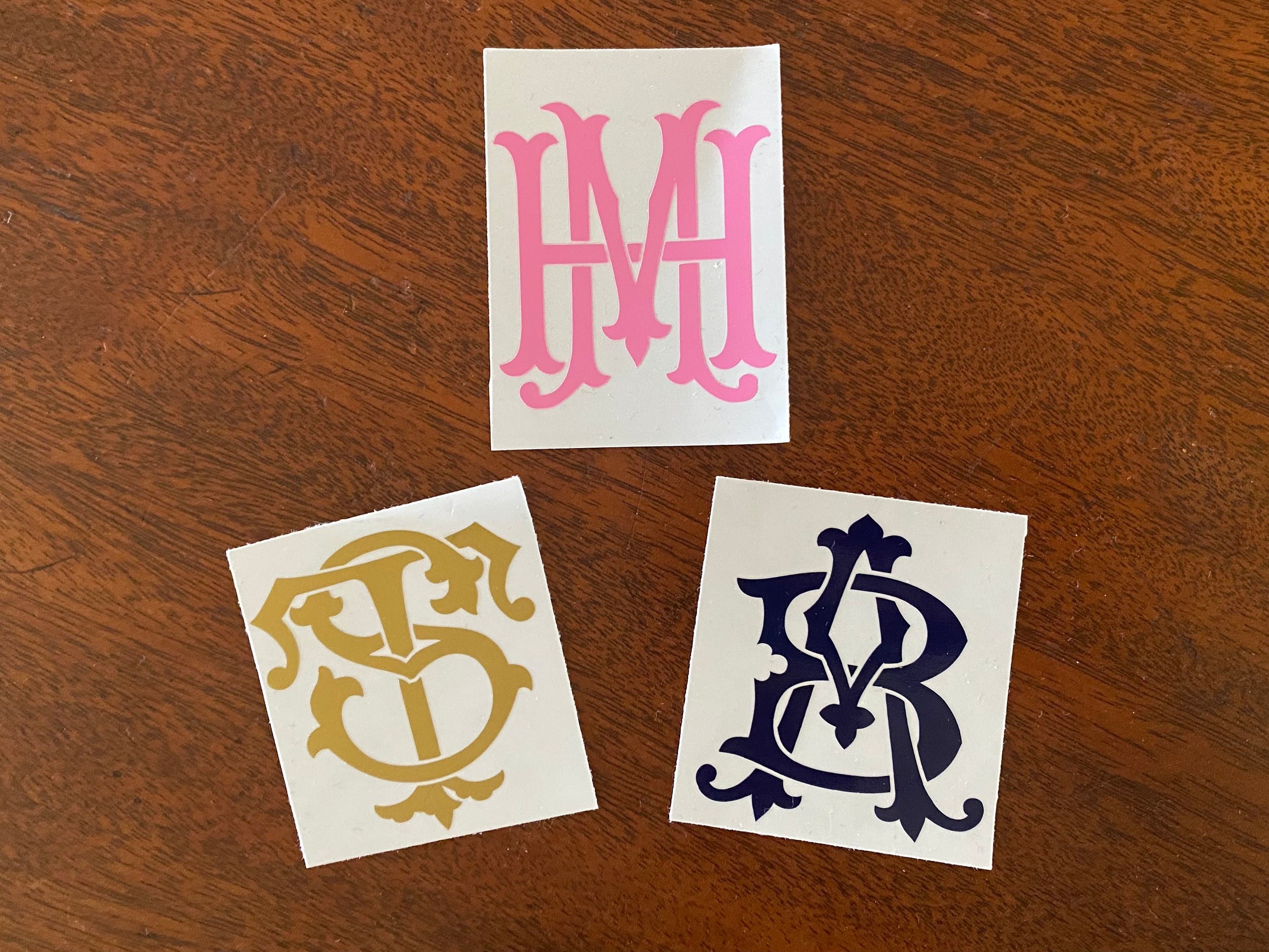 Overlapping Monogram Decal 2 Initial - Etsy