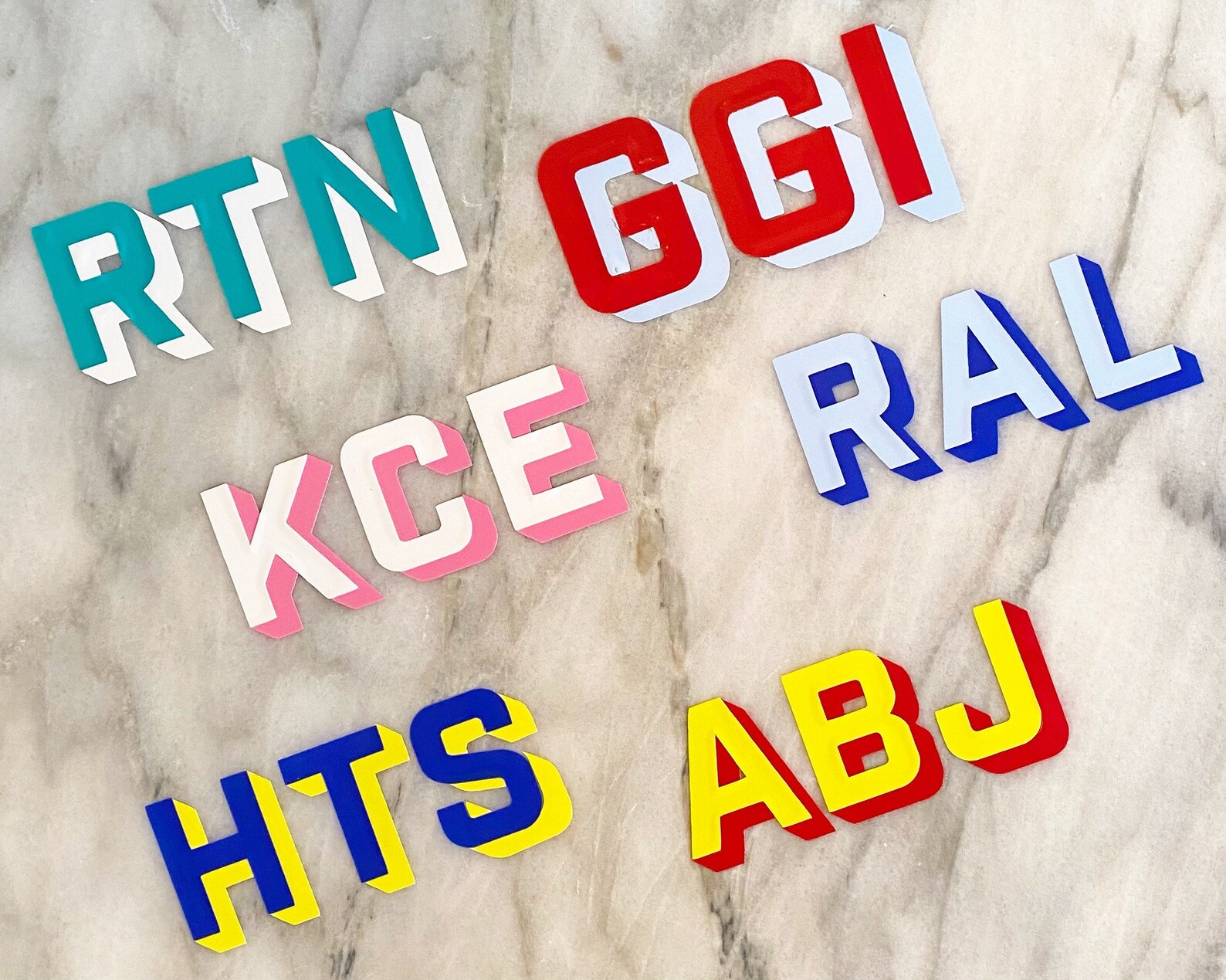 Shadow Monogram Decal 3 Initial | Etsy