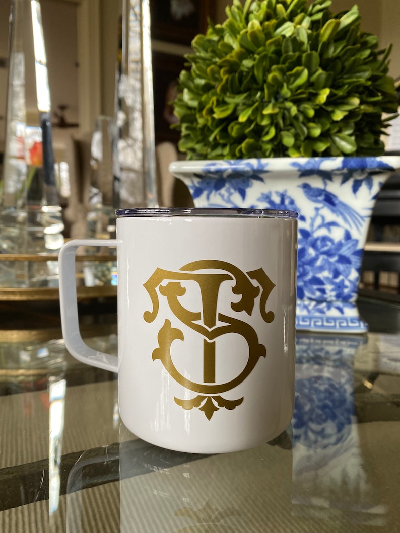 Overlapping Monogram Decal 2 Initial - Etsy