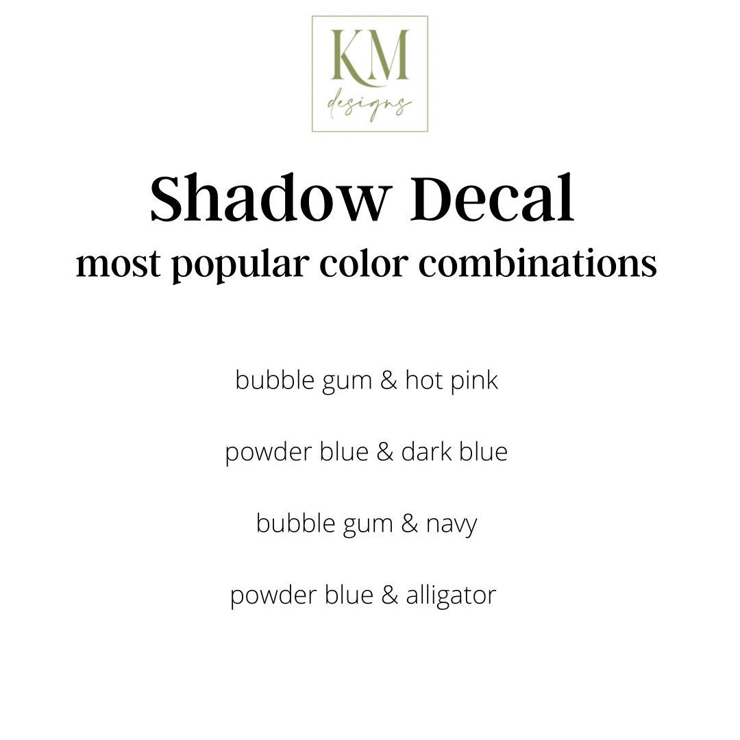 Shadow Monogram Decal 3 Initial | Etsy