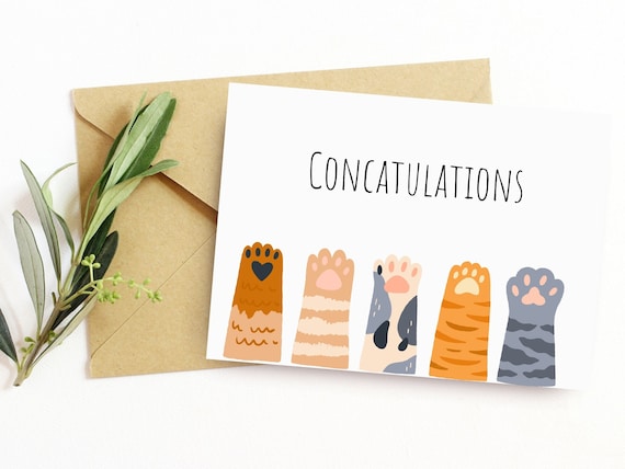 Printable Concatulations Greeting Card/ Digital Download - Etsy