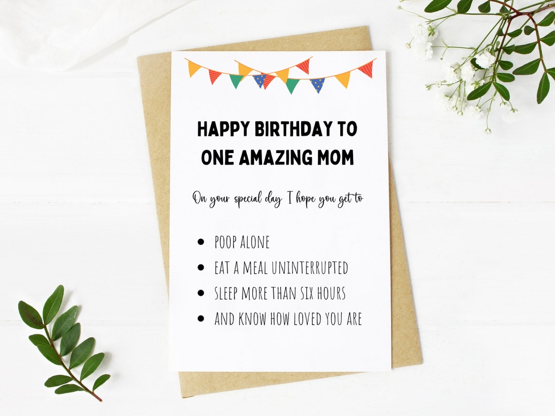 Funny Printable Birthday Card for Mom. Relatable Birthday Card for Mom ...