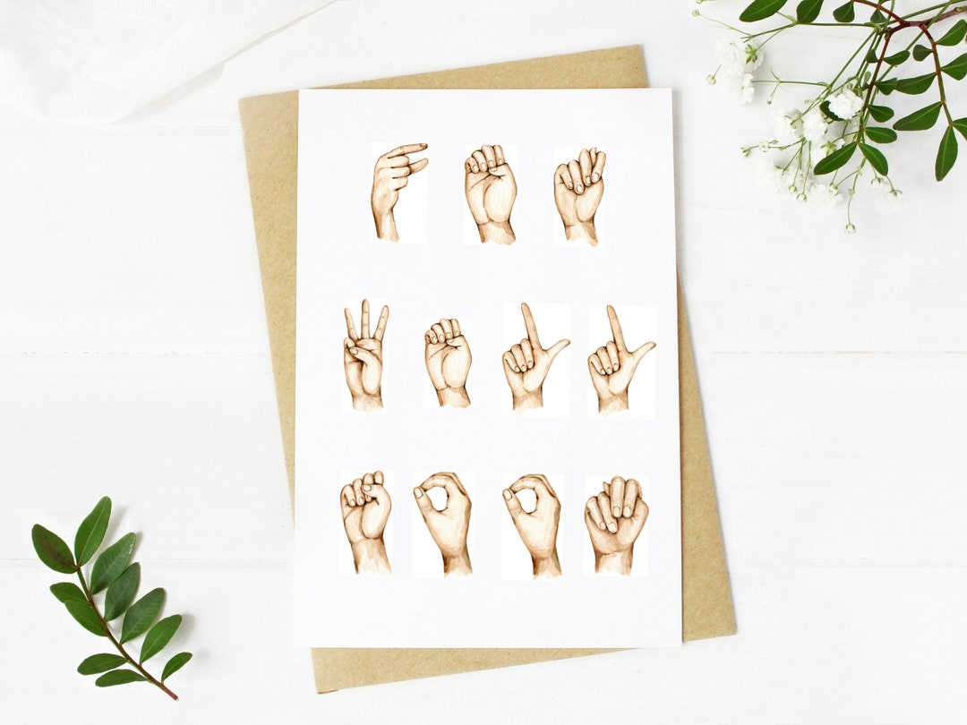 Printable Get Well Soon Card in ASL/ American Sign Language Greeting ...