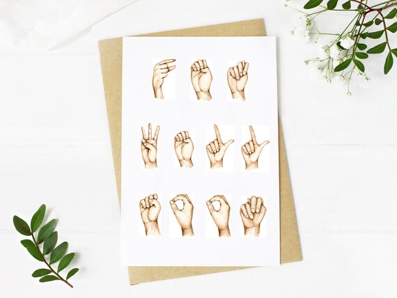 Printable Get Well Soon Card in ASL/ American Sign Language - Etsy