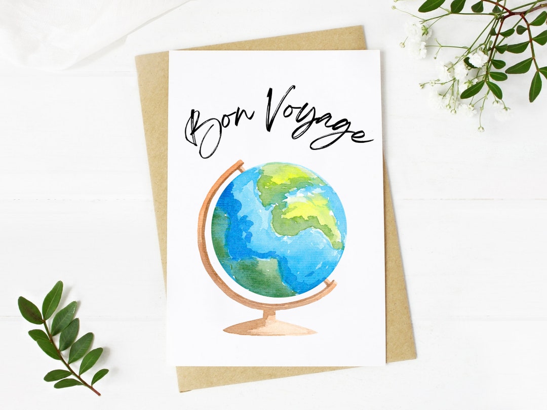 Bon Voyage Printable Farewell Greeting Card for Travelers/ Make at Home ...