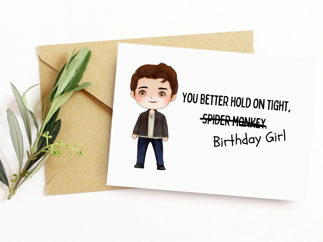 You Better Hold on Tight Spider Monkey Birthday Card. Funny Printable ...