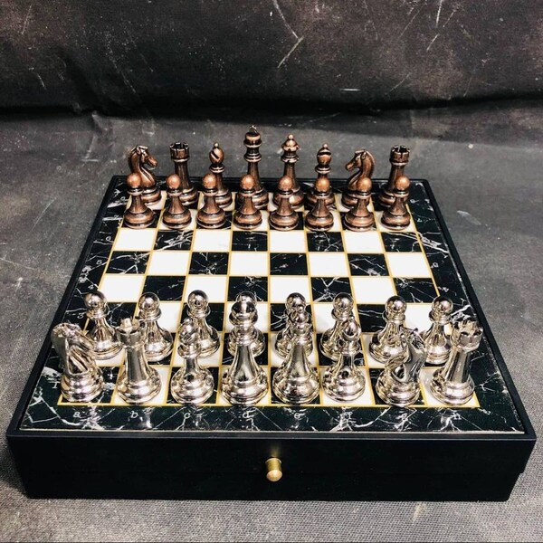 Metal Mini Chess Set - Etsy