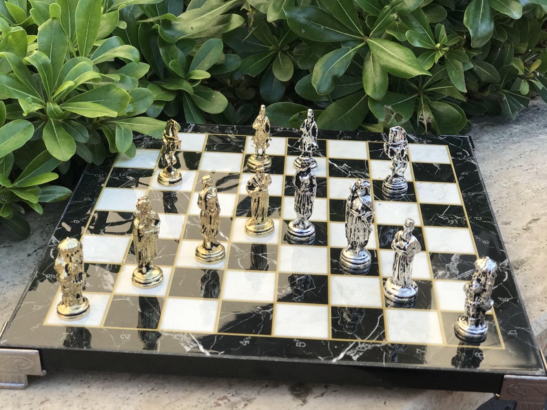 Mythological Chess Set W/ Board Historical Figures Marble | Etsy