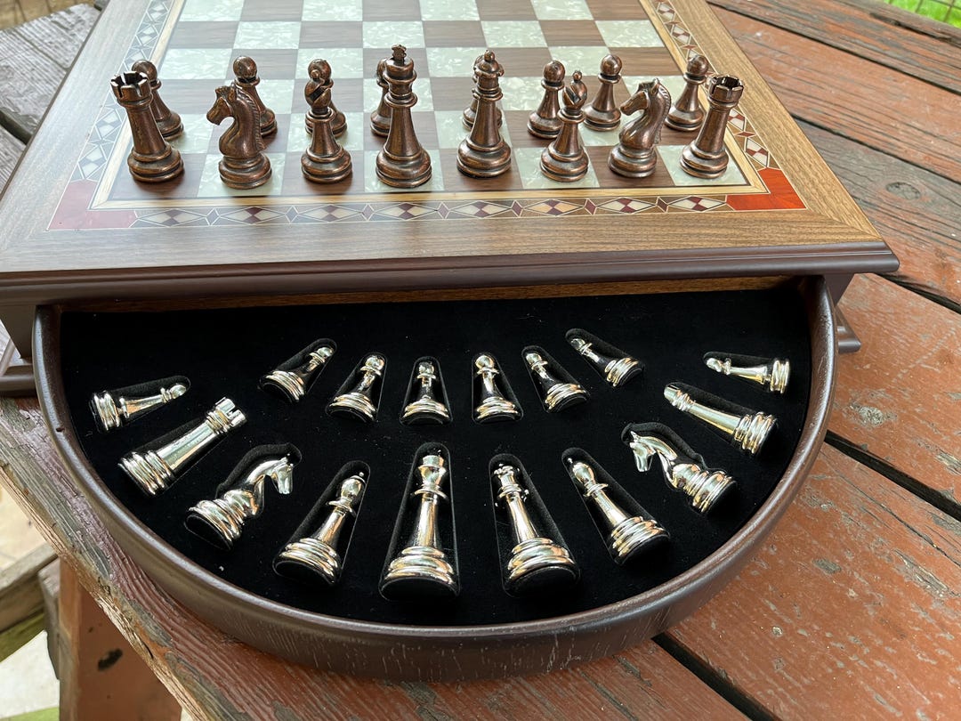 VIP Chess Set - Luxury Pearl Chessboard - Handmade Chess Game - Large ...