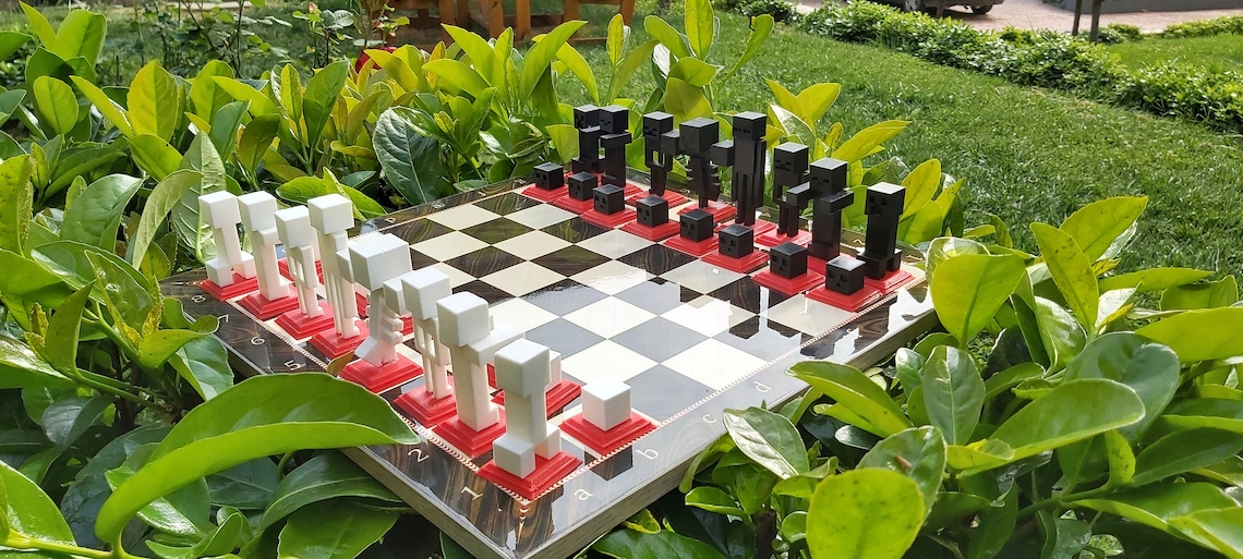 Minecraft Chess Set W Minecraft Pieces With Board Handmade - Etsy Australia
