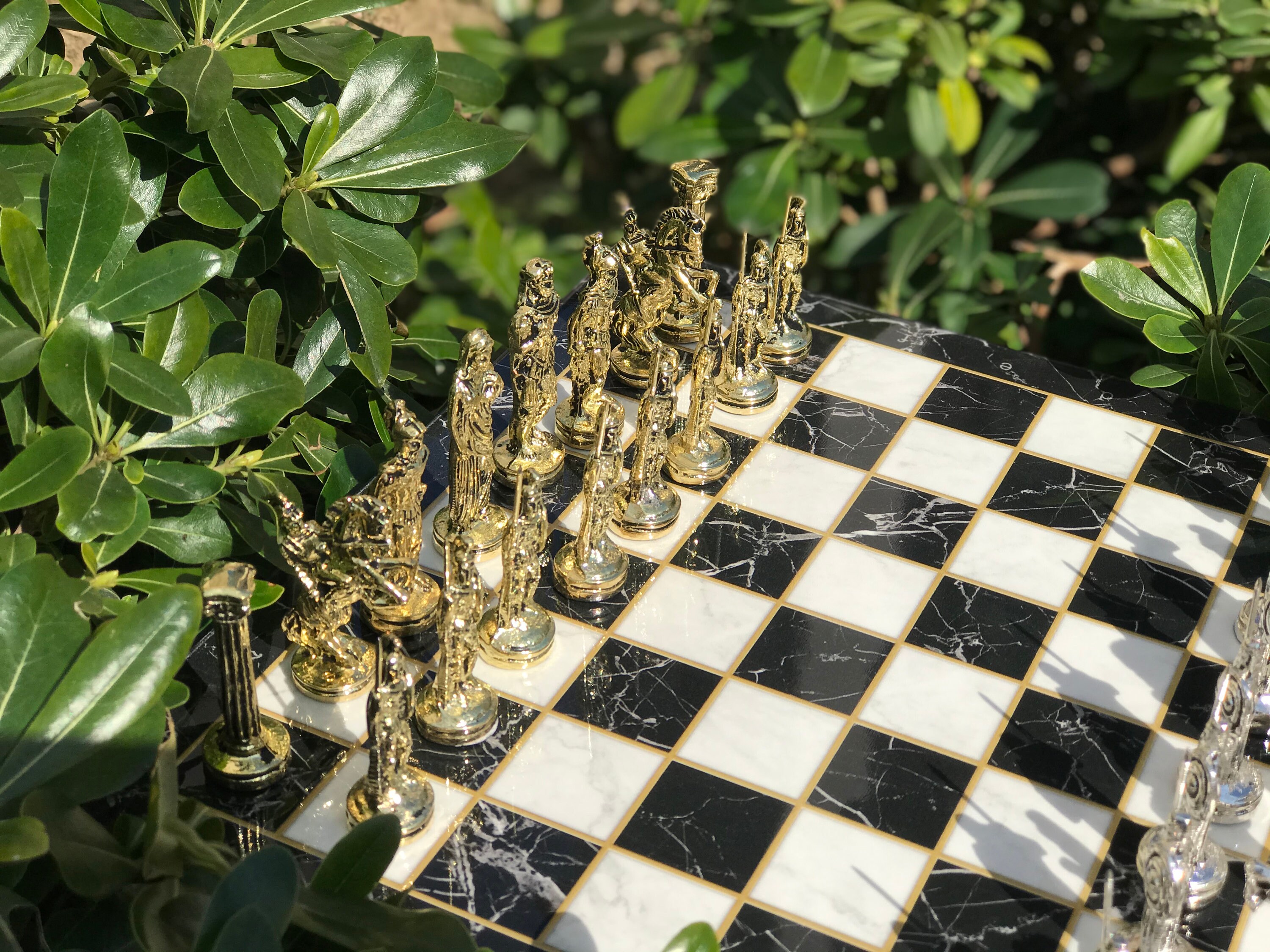 Swords Chess Set w/ Board Historical Figures Marble | Etsy