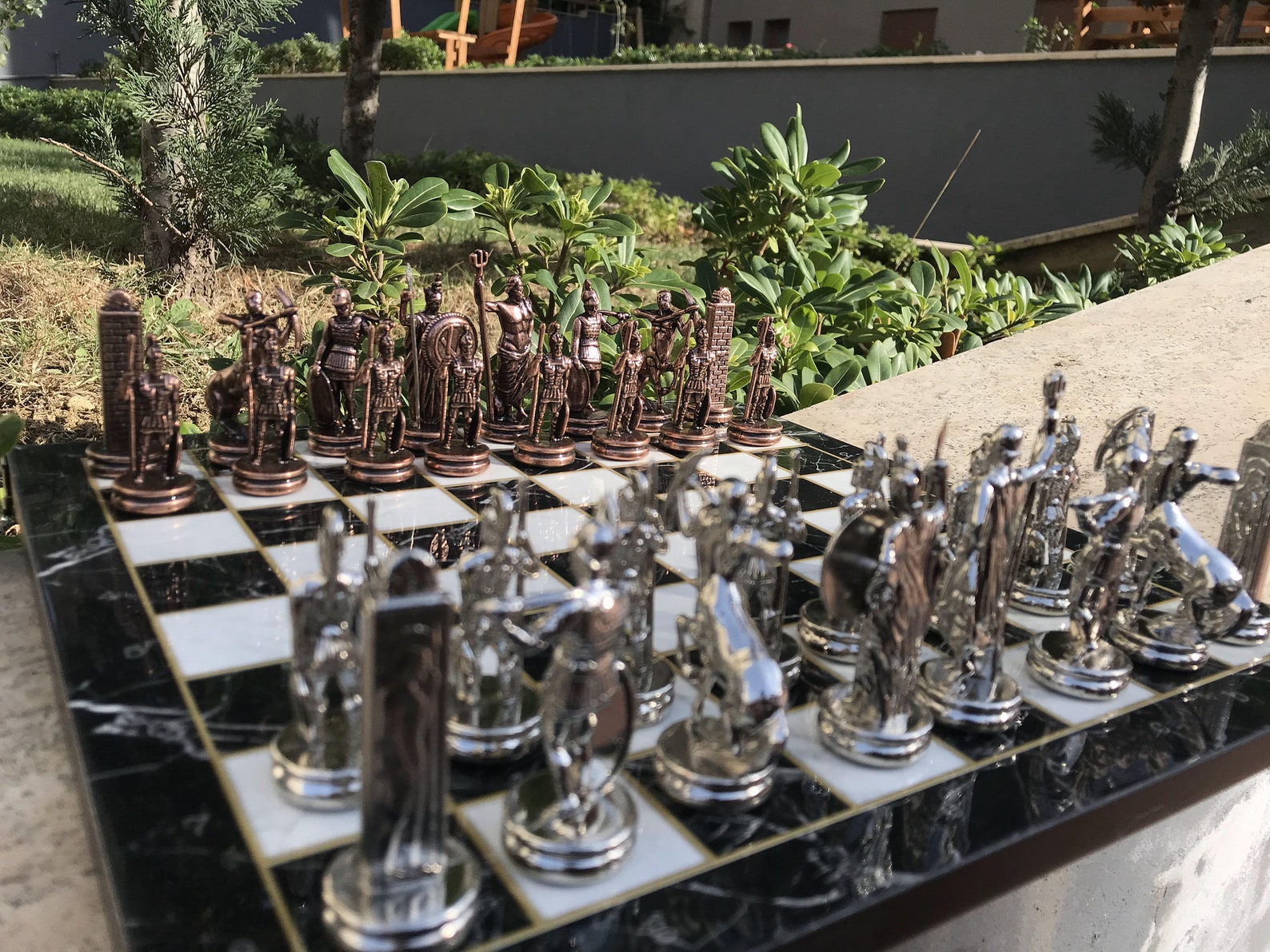 Mythological Chess Set W/ Board Historical Figures Marble | Etsy