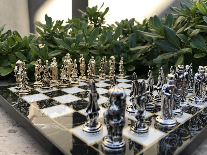 Mythological Chess Set W/ Board Historical Figures Marble | Etsy