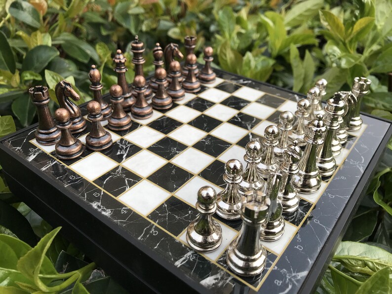 Mini Chess Set W Travel Chess Set Chess Box With Metal | Etsy