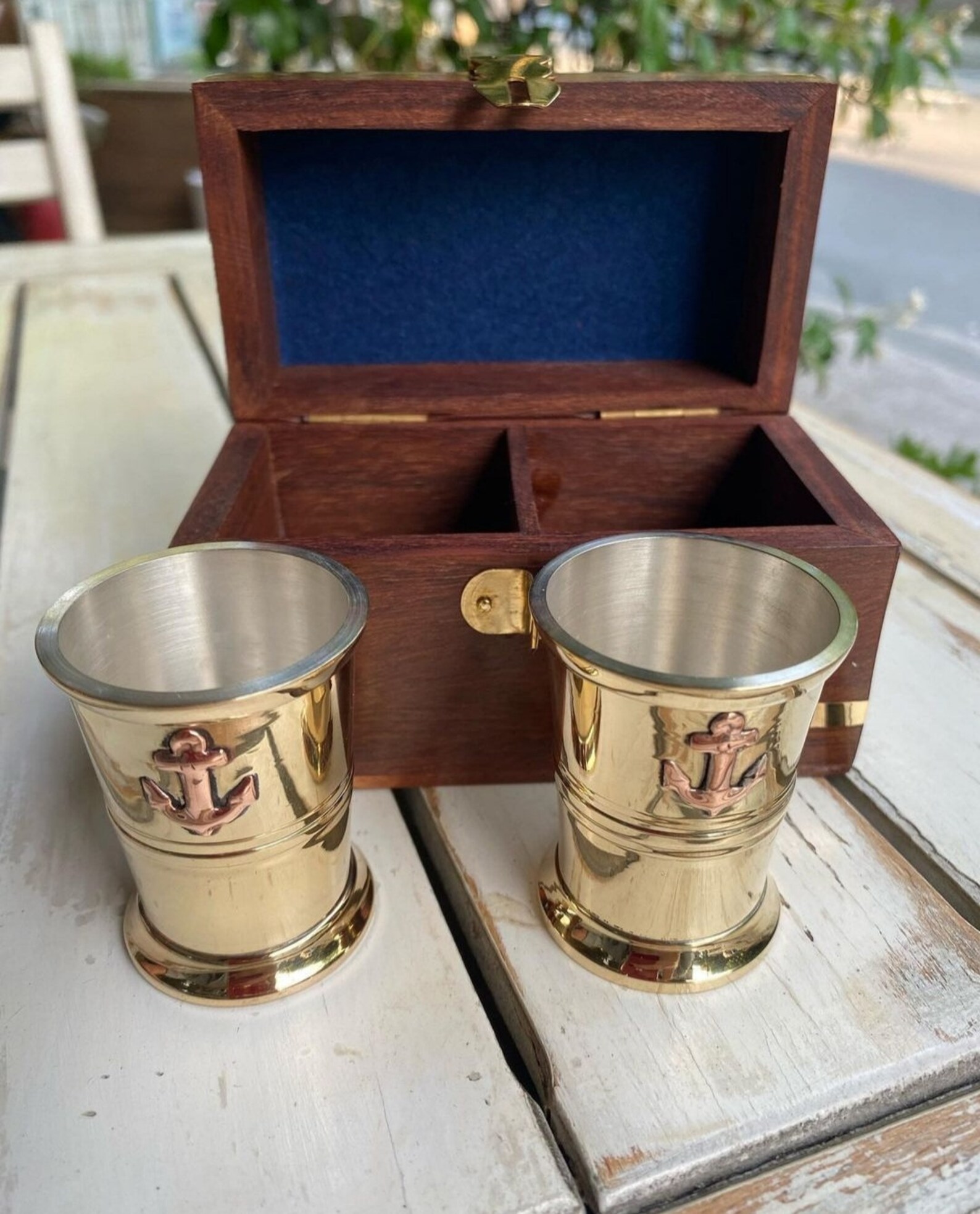 Personalized Metal Shot Glasses Set W Handmade Shot Box Etsy