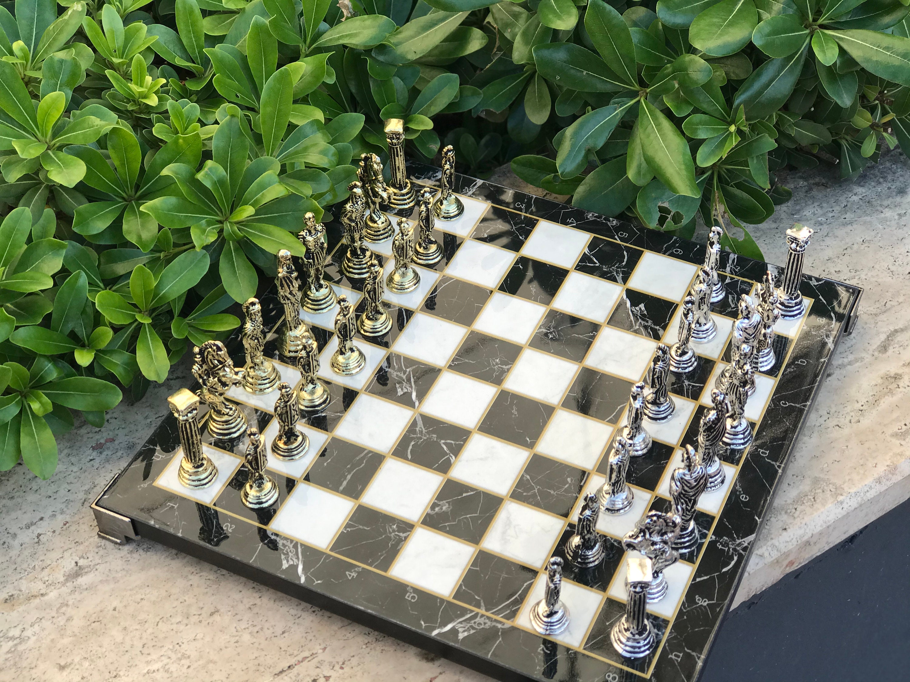 Mythological Chess Set W/ Board Historical Figures Marble - Etsy