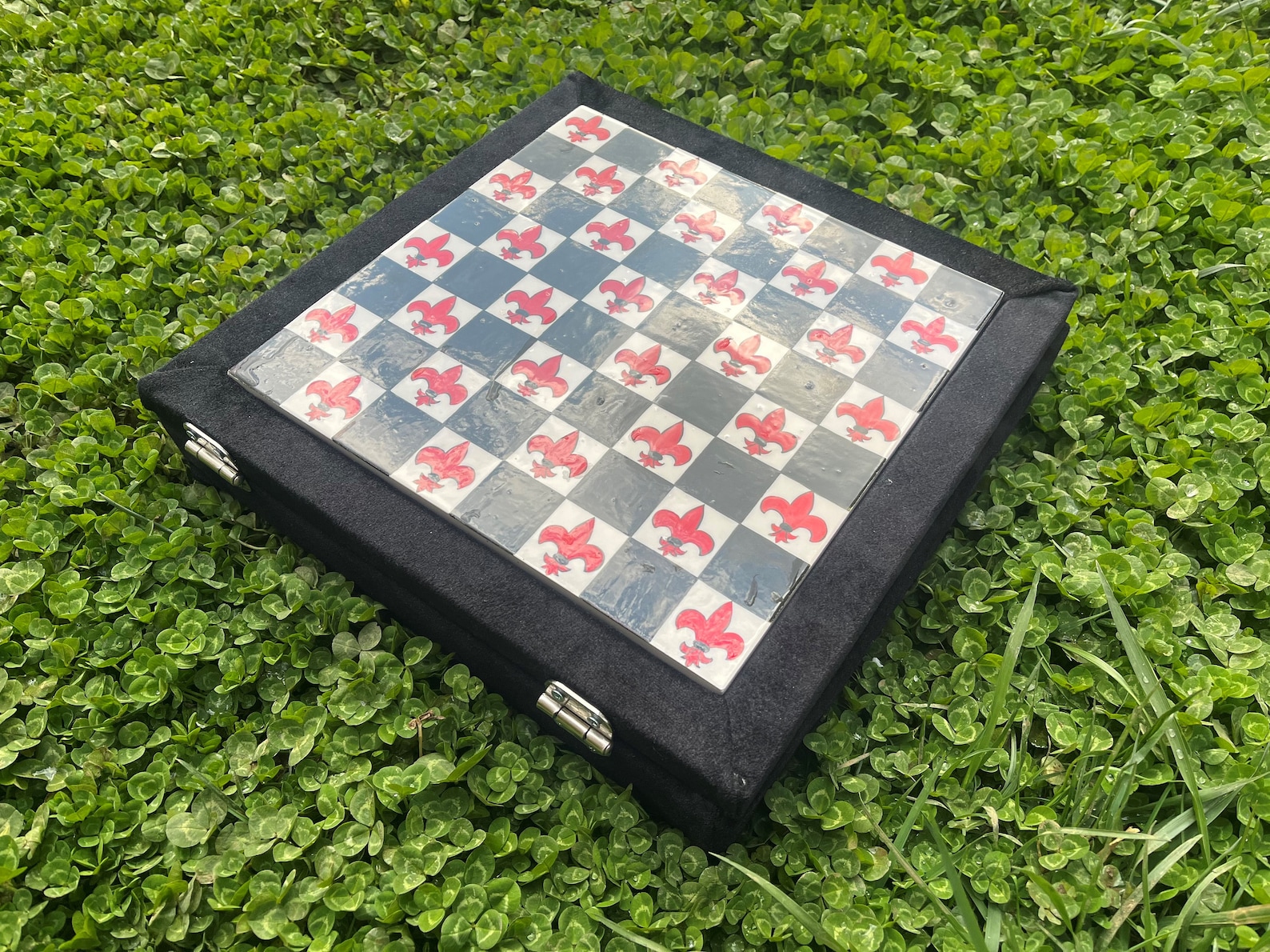 Chess Box W Handmade Chess Set Tile Art Chess Tiled - Etsy