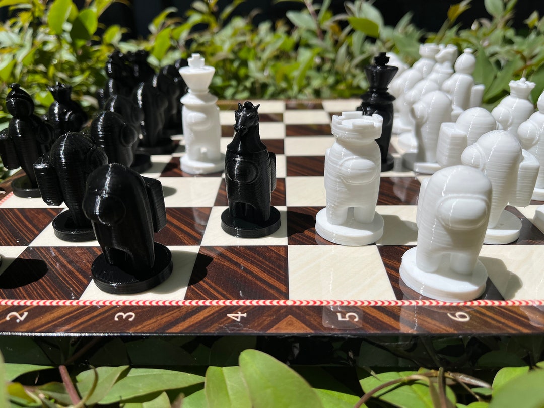 Among Us Chess Set W Among Us Pieces Handmade Chess Set Personalized ...
