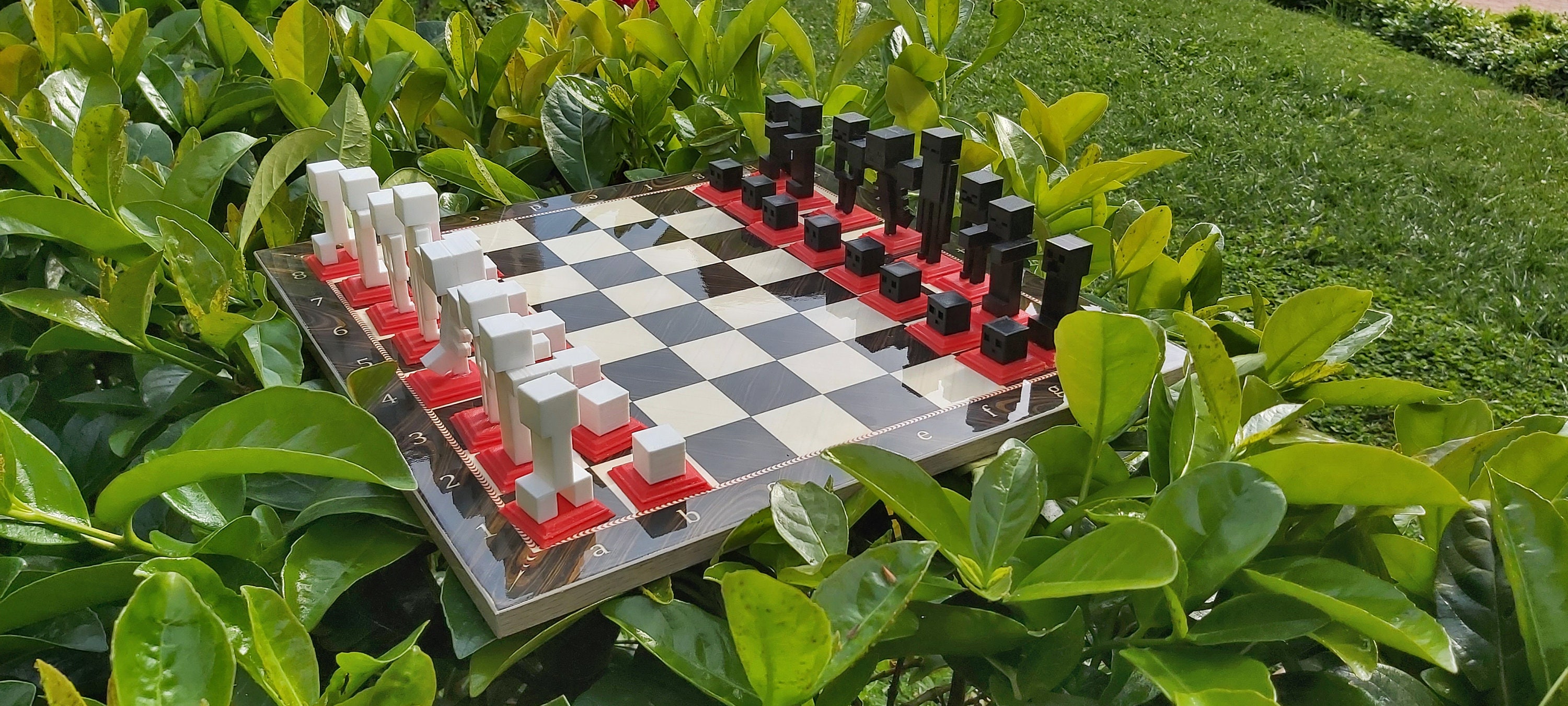 Minecraft Chess Set W Minecraft Pieces With Board Handmade - Etsy Australia