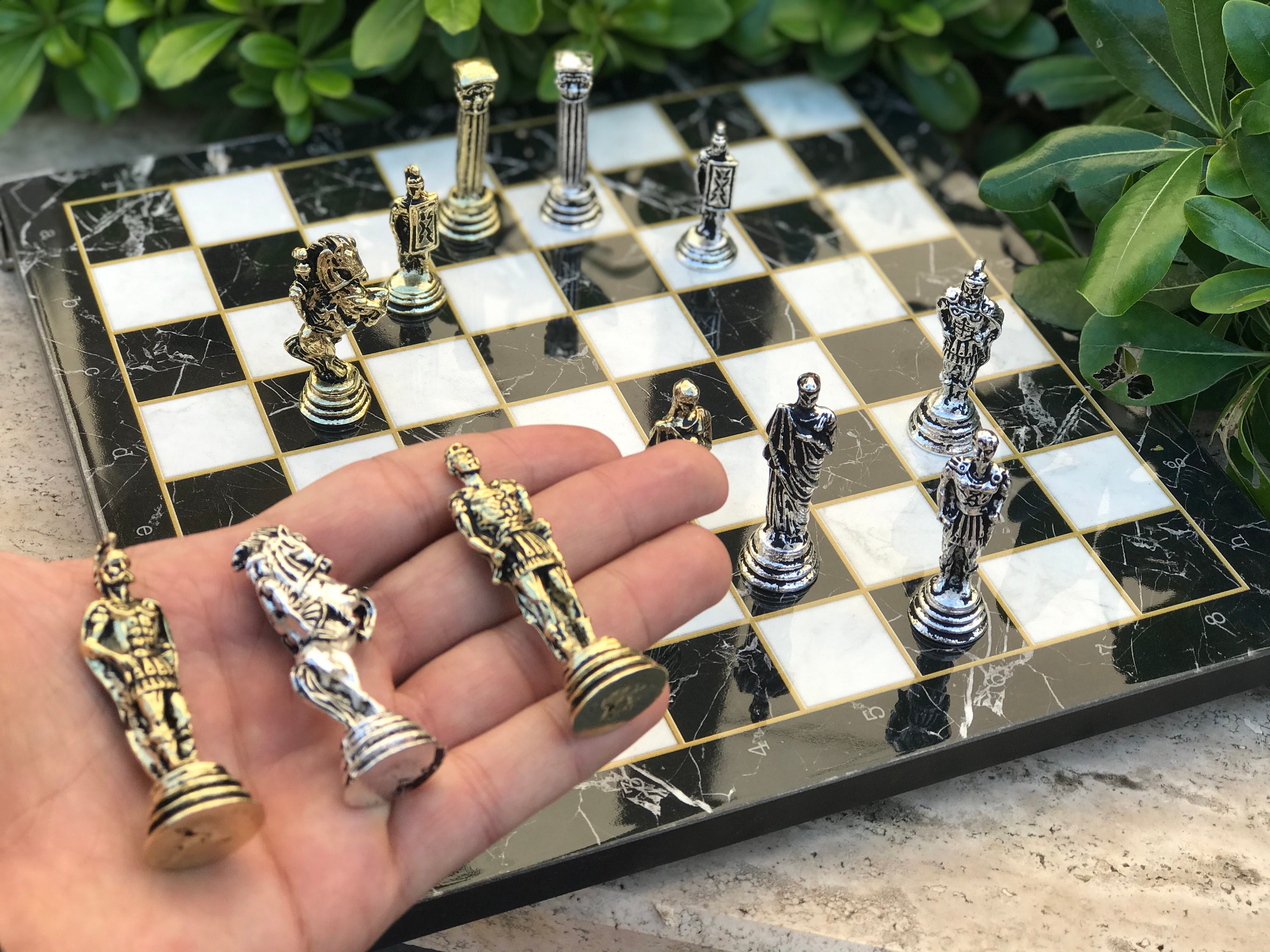 Mythological Chess Set W/ Board Historical Figures Marble - Etsy