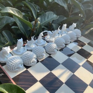 Animal Chess Set: Handmade Wooden Board With 3D Figures - Etsy