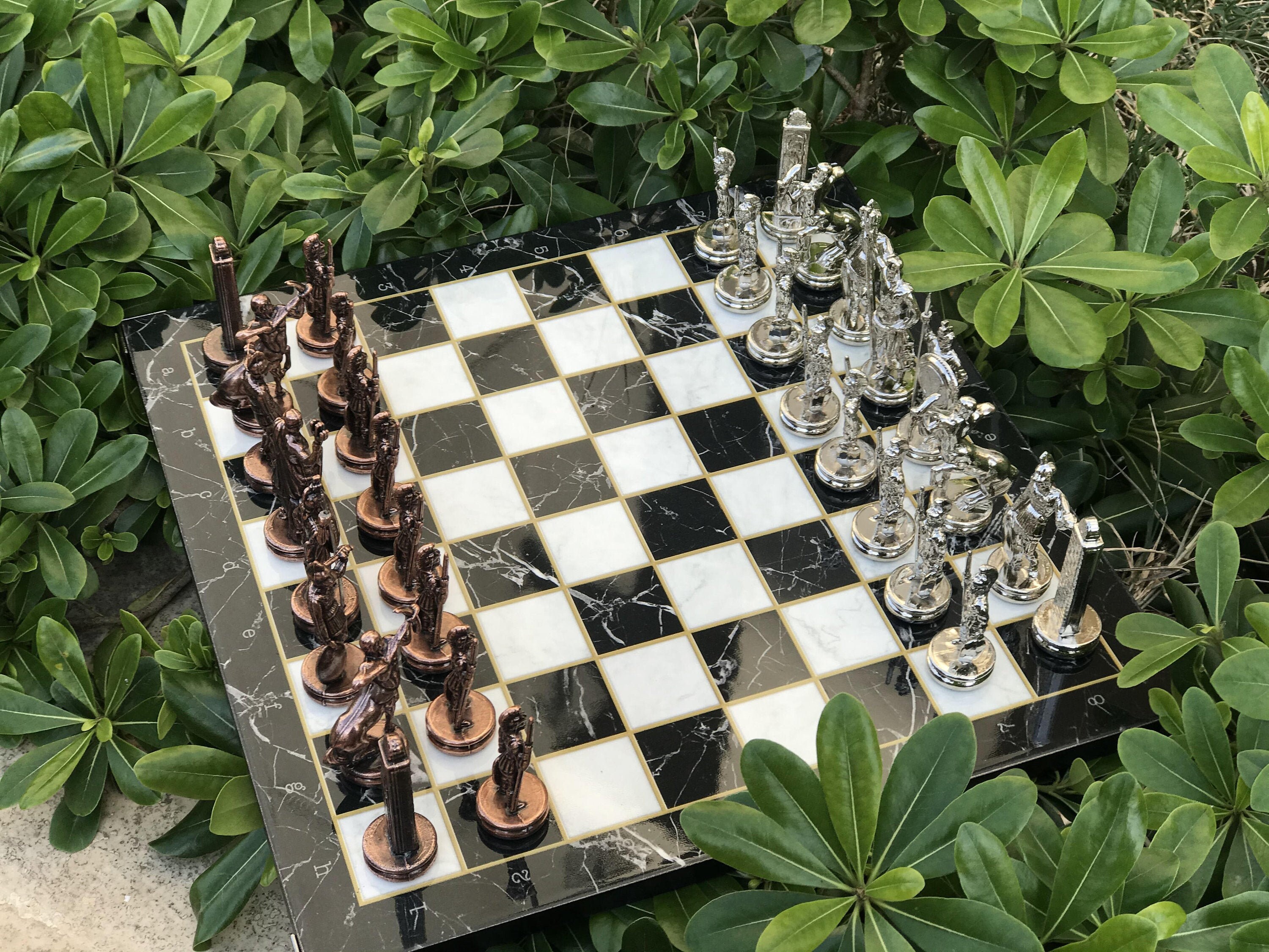 Mythological Chess Set w/ Board Historical Figures Marble | Etsy