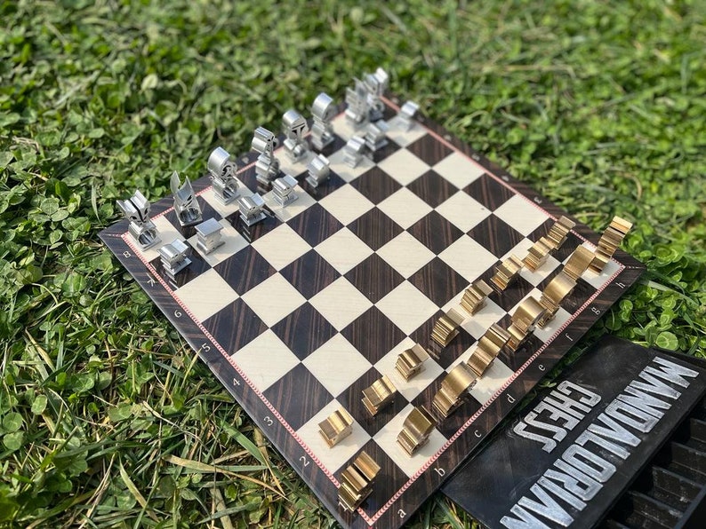 Star Wars Mandalorian Chess Set W 3D Chess Pieces Star Wars - Etsy