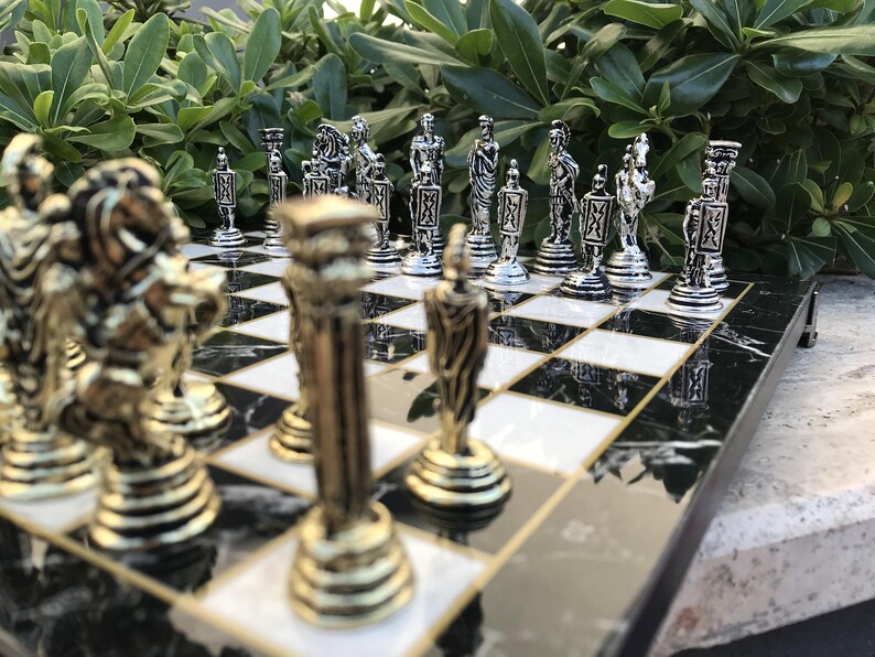 Mythological Chess Set W/ Board Historical Figures Marble - Etsy