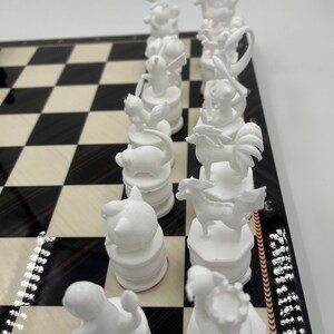 Cartoon Chess Set W\ Personalized Pokemon Chess Pieces - White,black ...