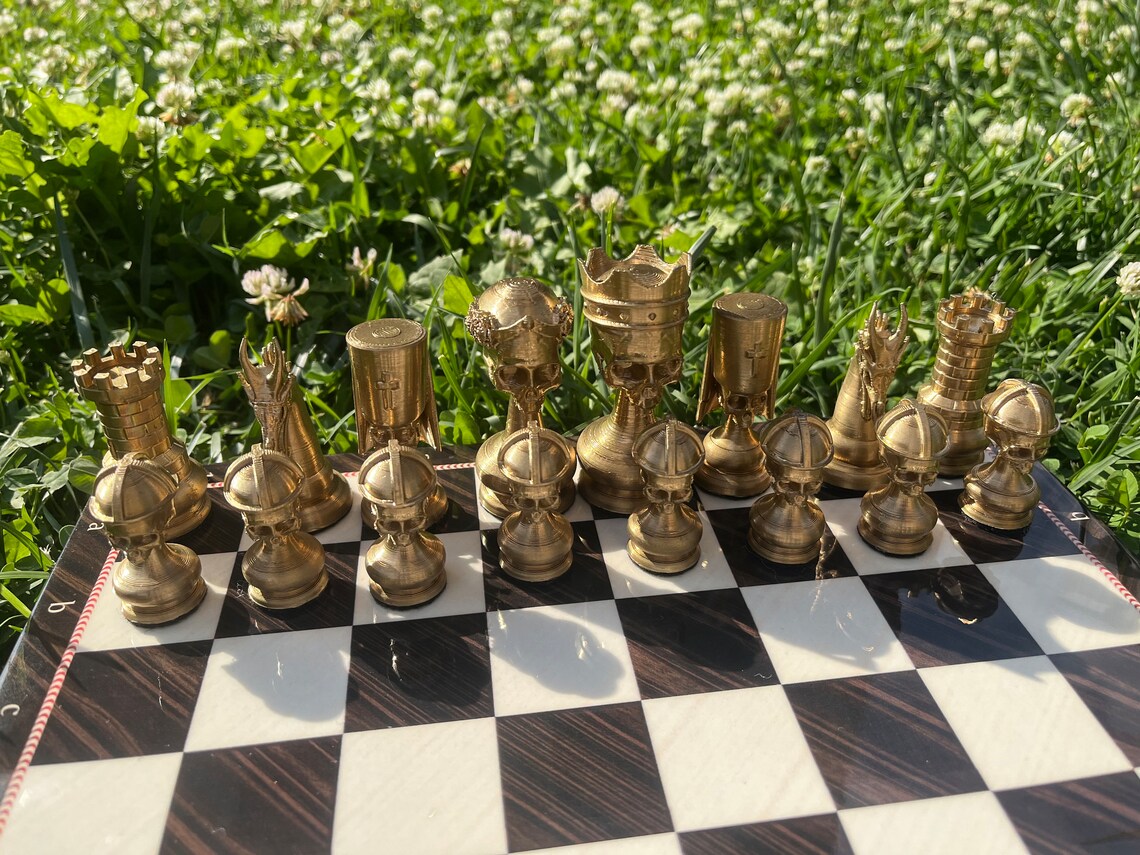 Skull Chess Set W 3D Chess Pieces Death's-head Figures - Etsy