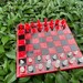 Red Epoxy Chess Set W Colourful Chessboard Resin Chess Pieces White ...