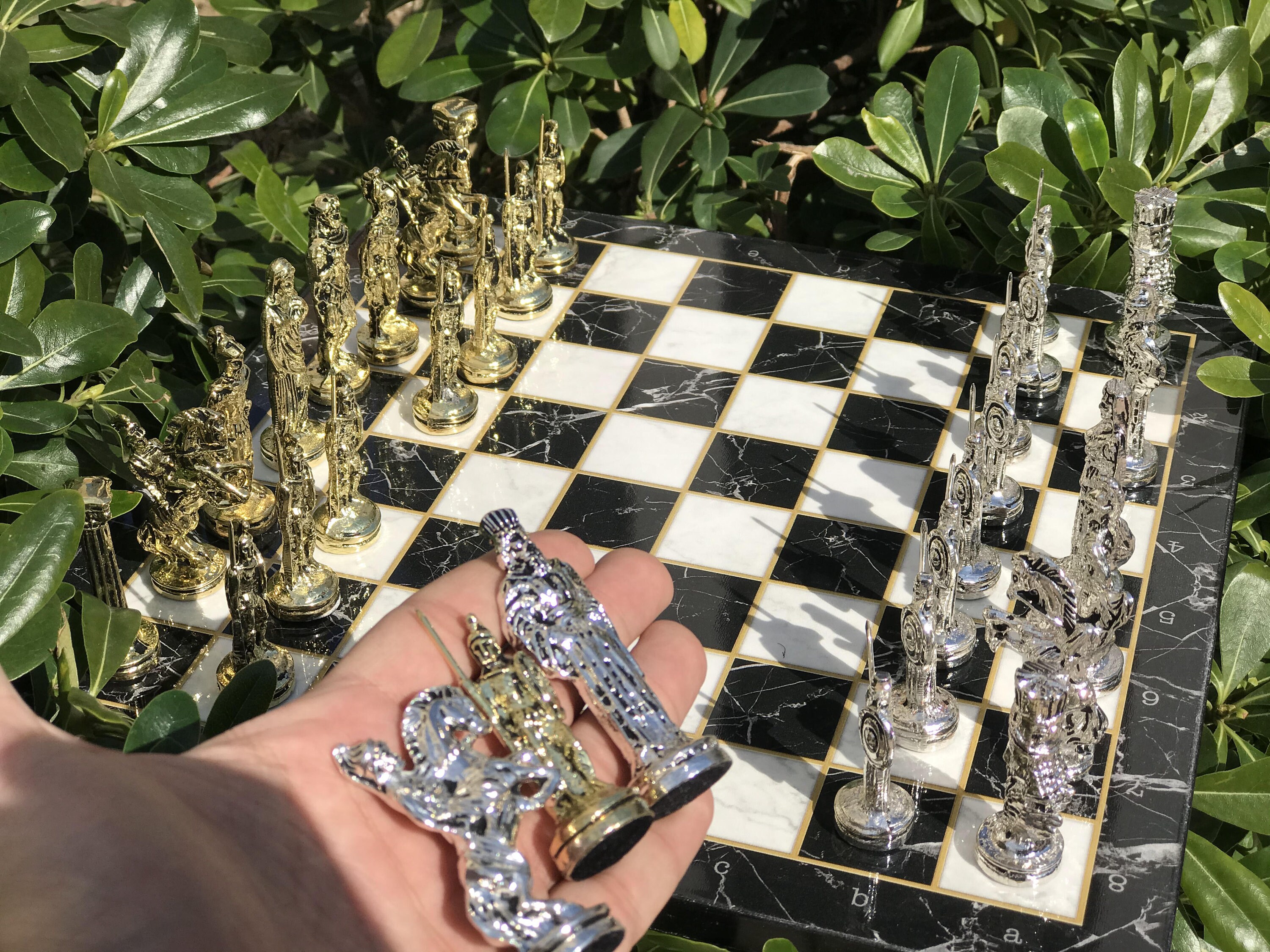 Swords Chess Set w/ Board Historical Figures Marble | Etsy