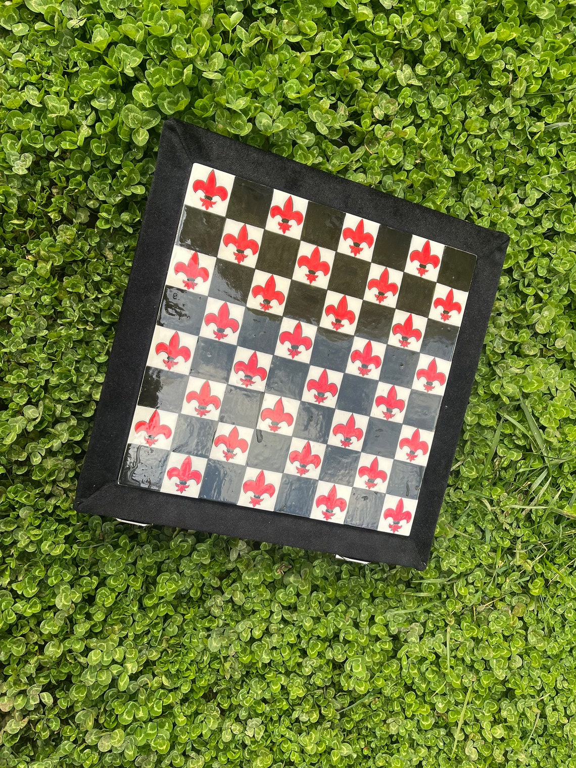 Chess Box W Handmade Chess Set Tile Art Chess Tiled - Etsy