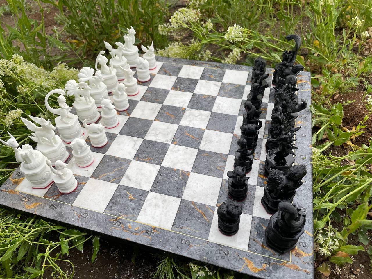 Pokemon Chess Set W Pokemon Pieces With Board Handmade 3D - Etsy
