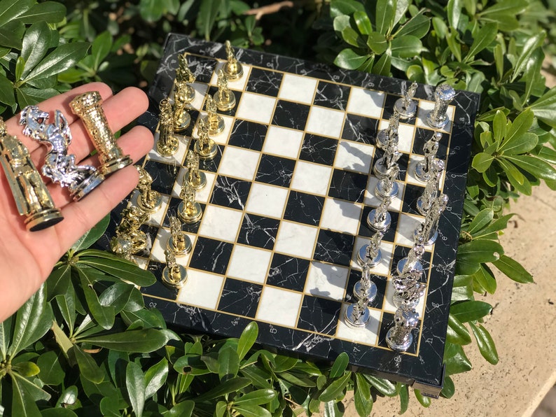 Spanish Chess Set W/ Board Historical Figures Marble - Etsy