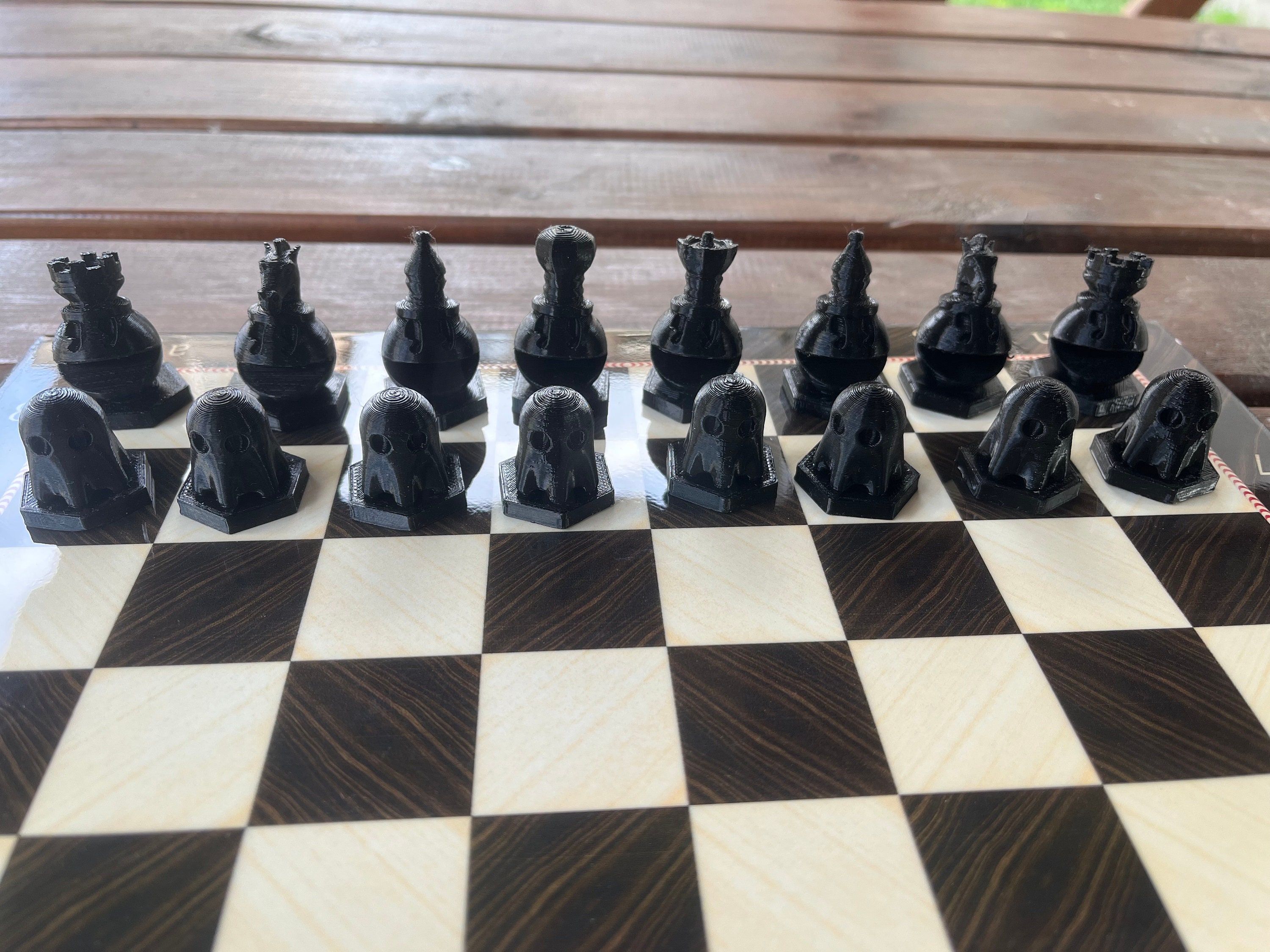 Pac Man Chess Set W Handmade Chess Figures Ghost Chess - Etsy UK