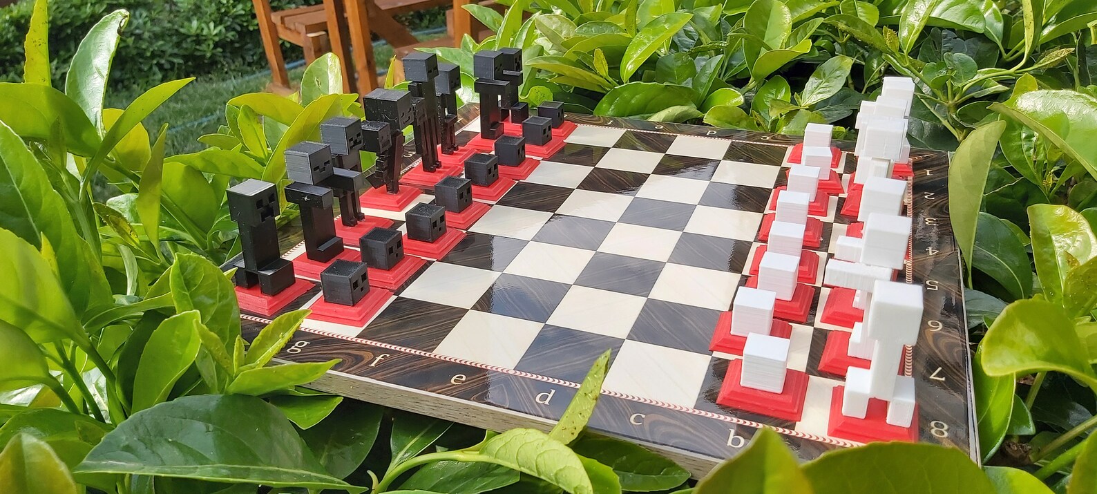 Minecraft Chess Set W\ Minecraft Pieces With Board - Handmade 3D Chess ...