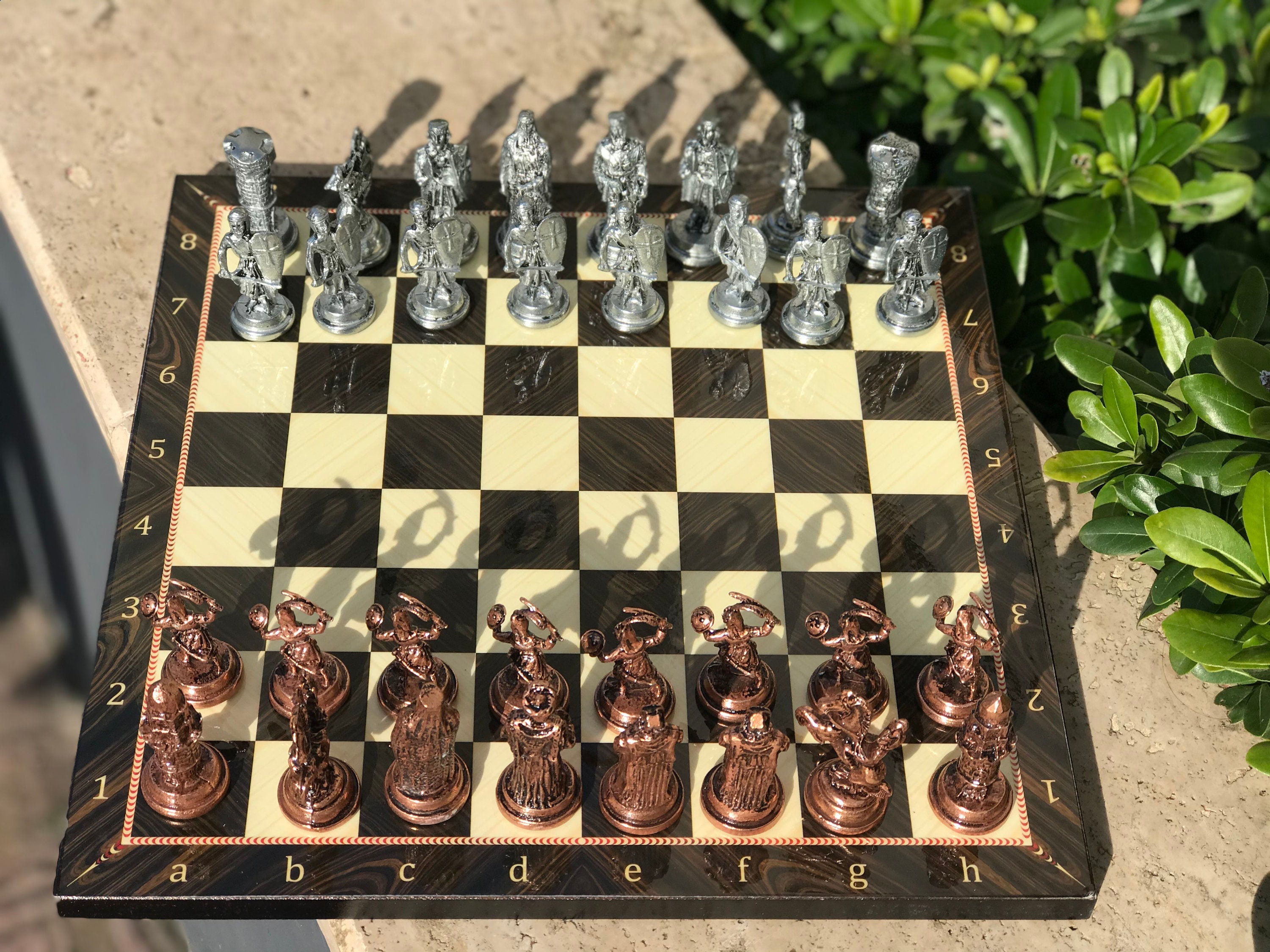 Chess Set w Handmade British Chess Set Personalized Chess | Etsy