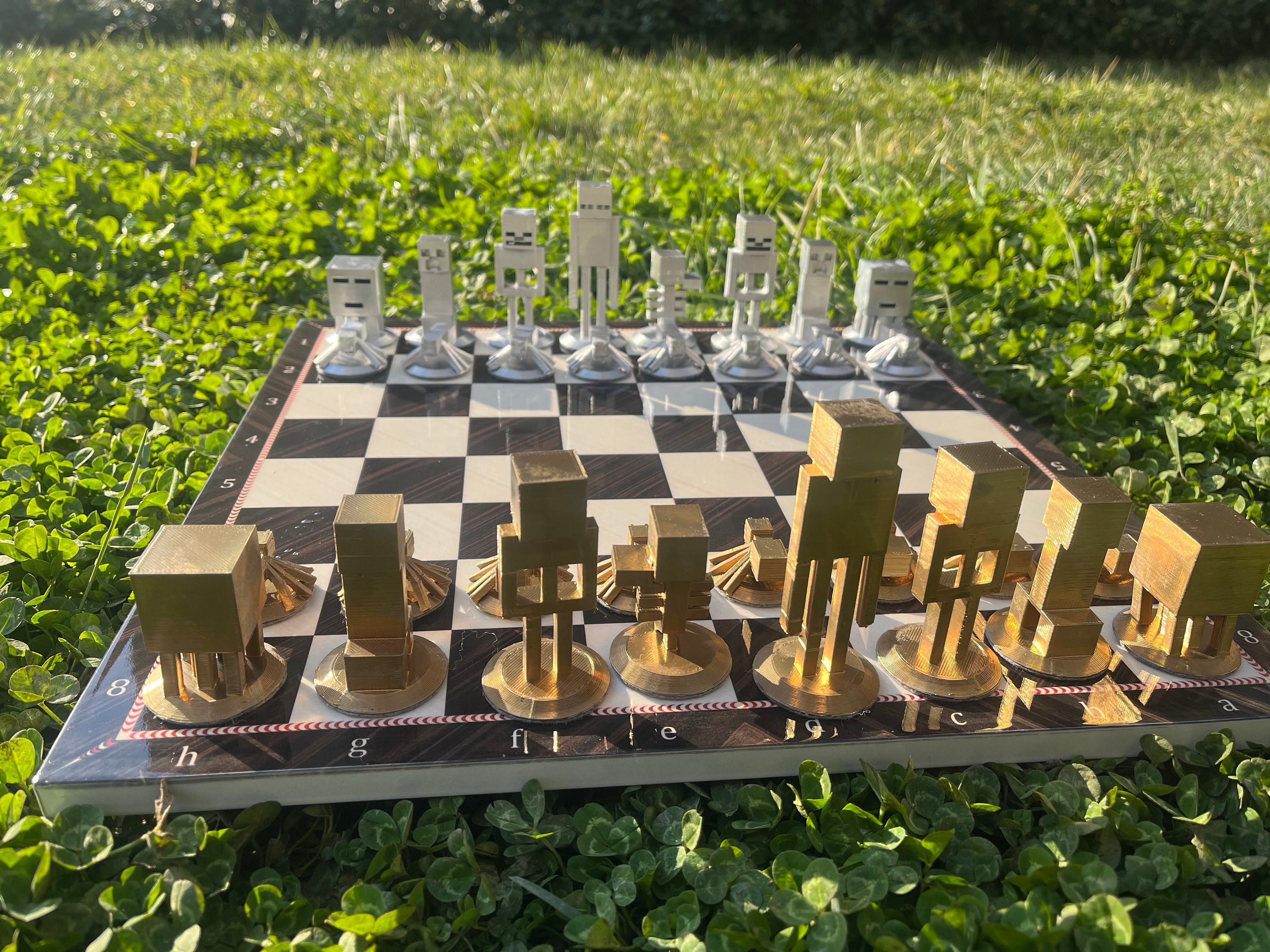 Minecraft Chess Set W Minecraft Pieces With Board Handmade - Etsy