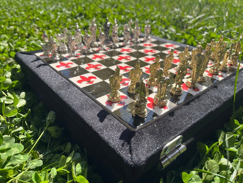 Large Chess Set W Chess Set With Storage Handmade Chess - Etsy