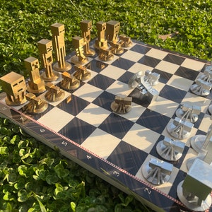 Minecraft Chess Set W\ Minecraft Pieces With Board - Handmade 3D Chess ...