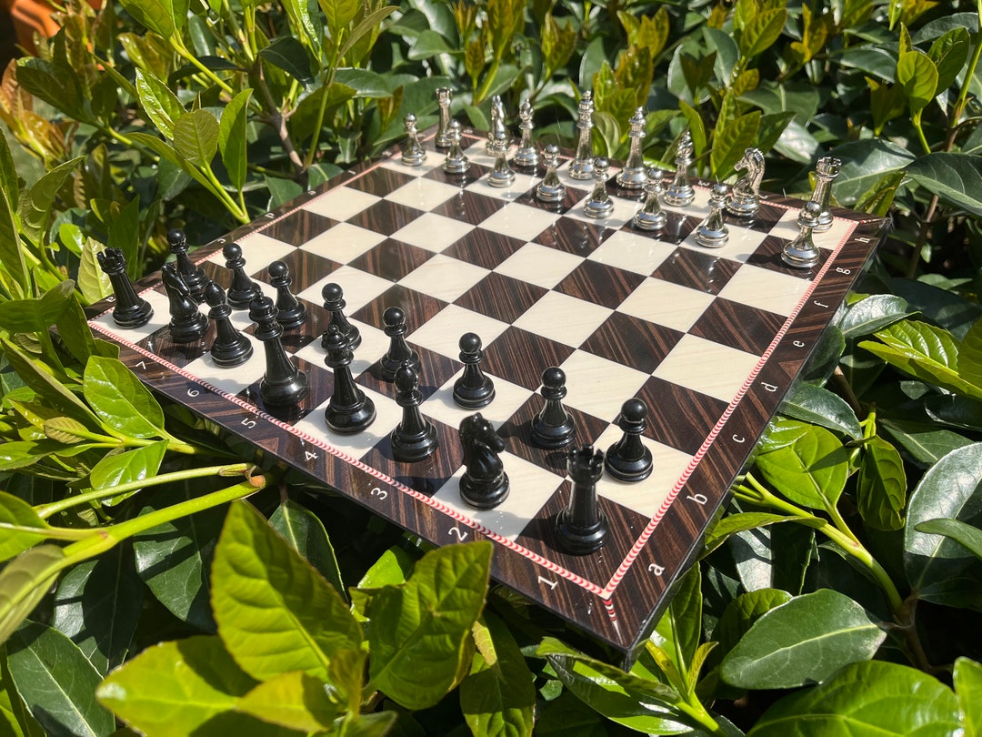 Luxury Chess Set W\ Handmade Metal Chess Pieces - Classic Chess Table ...