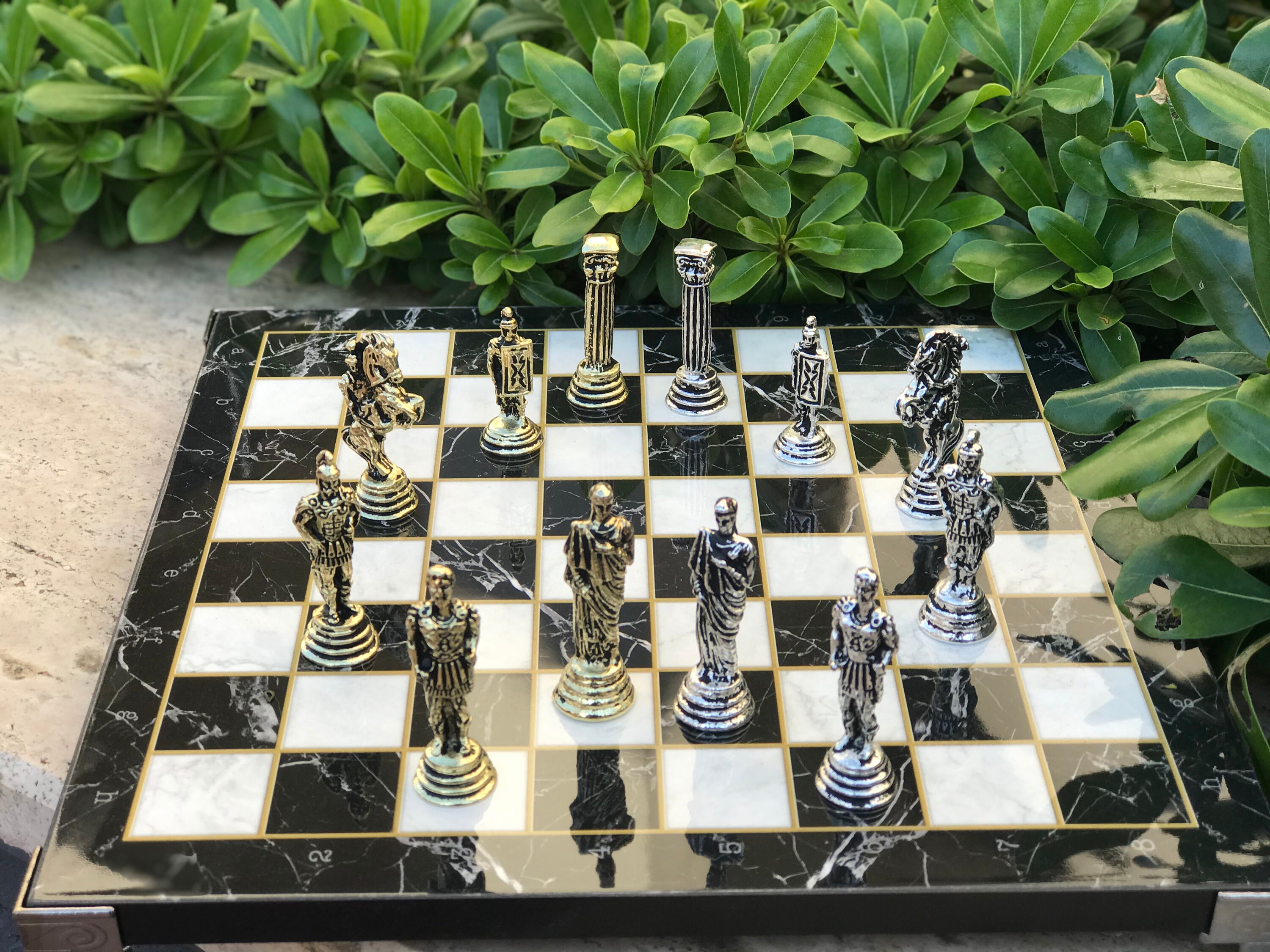 Mythological Chess Set W/ Board Historical Figures Marble - Etsy