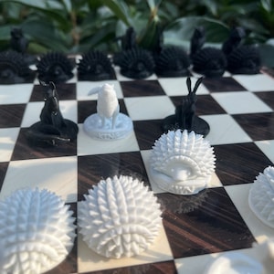 Animal Chess Set: Handmade Wooden Board With 3D Figures - Etsy