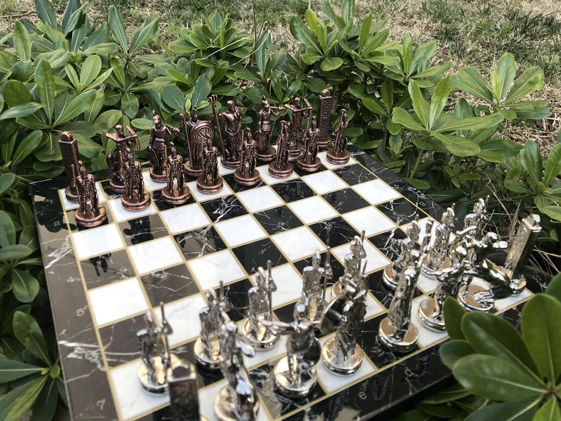 Mythological Chess Set W/ Board Historical Figures Marble - Etsy