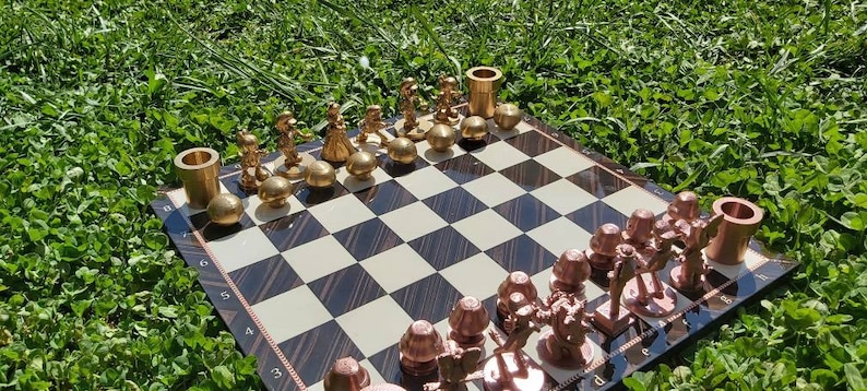 Mario Chess Set W Super Mario Pieces With Board Handmade 3D - Etsy