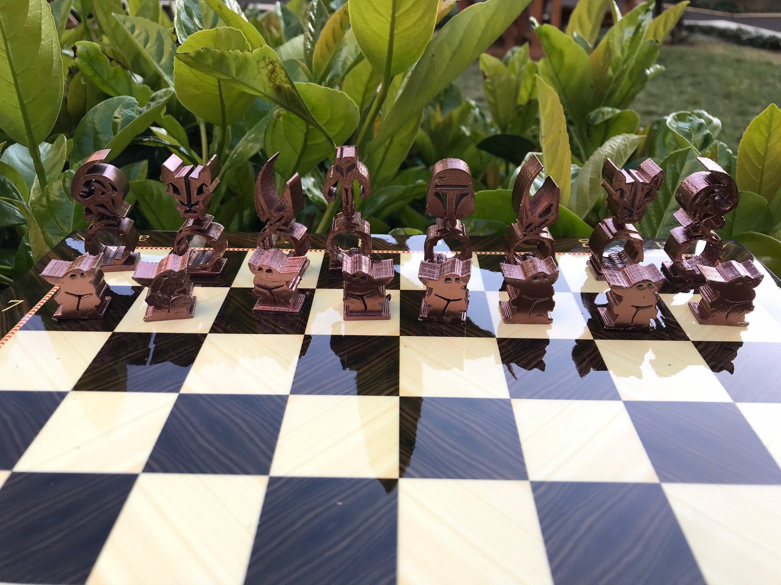 Handmade Star Wars Mandalorian Wooden Chess Set – 3D Figures - Etsy UK