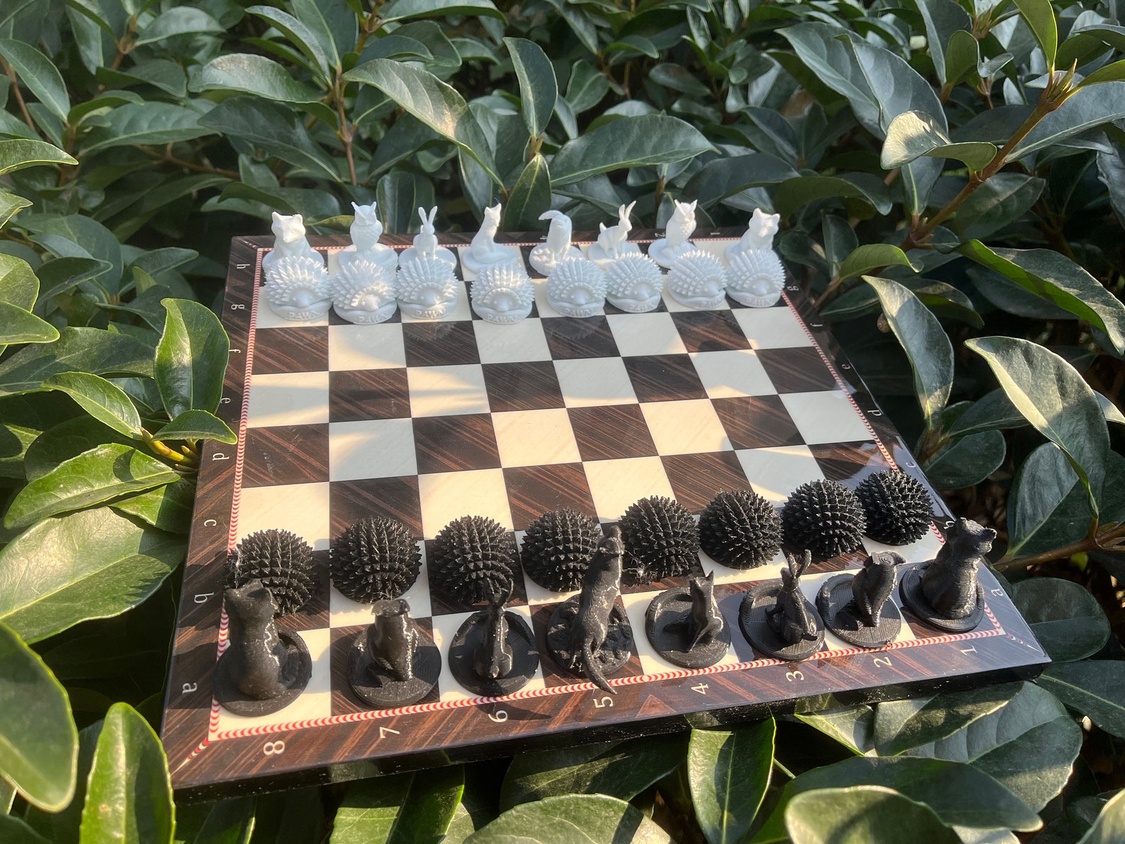Animal Chess Set: Handmade Wooden Board With 3D Figures - Etsy