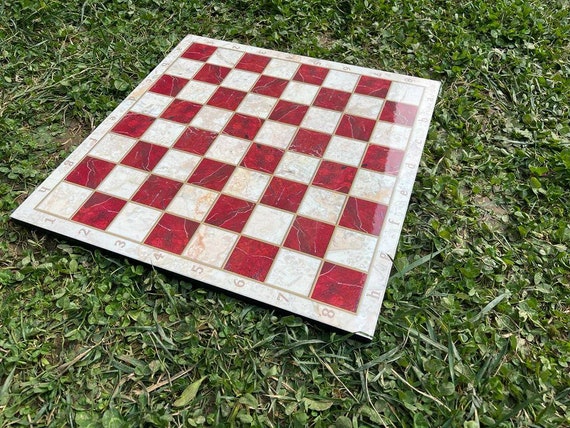 Red Chess Board Only Chessboard 36x36cm Wooden Chessboard - Etsy